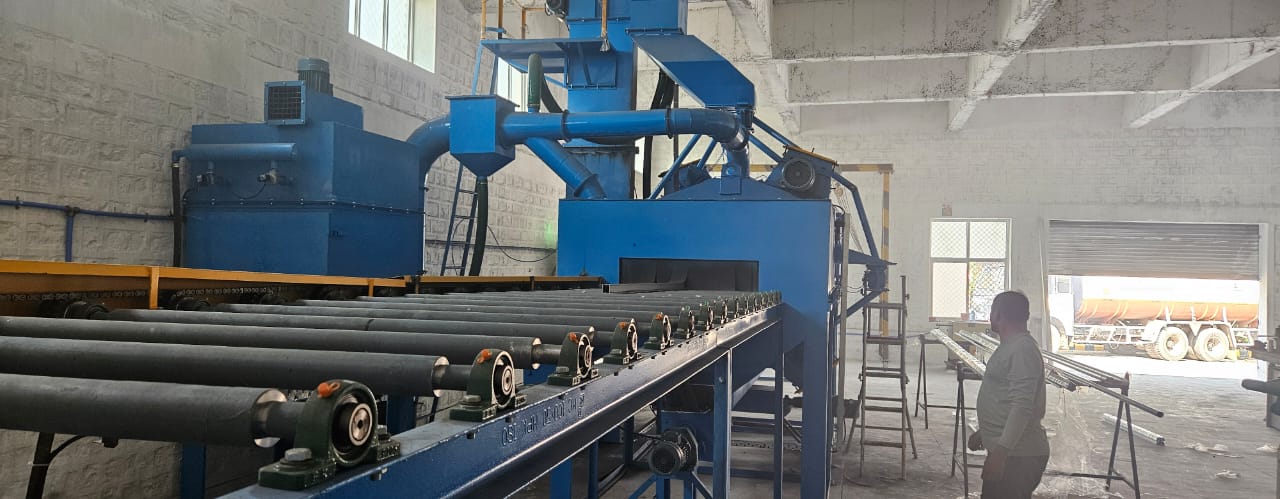 ALUMINUM EXTRUSION PROFILE SHOT BLASTING MACHINE – Abrablast